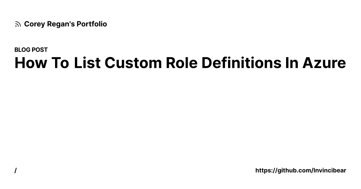How To List Custom Role Definitions In Azure